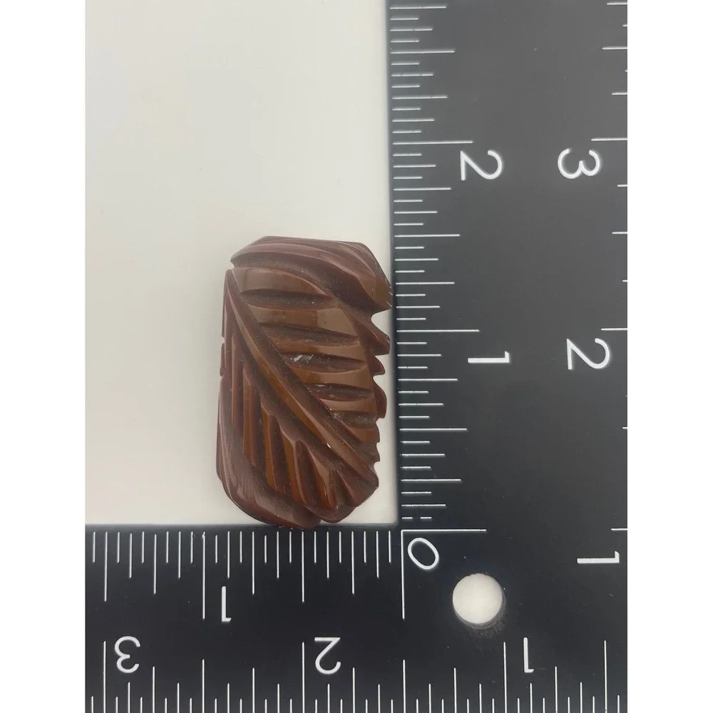 Jewelry | Vintage Carved Bakelite Leaf Dress Clip Brown Art Deco 193s ...